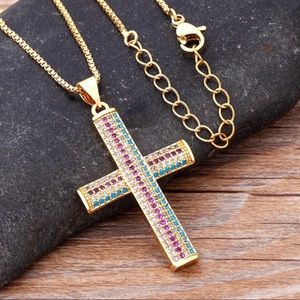 Jewelry | New Design 14k Gold Colorful Cross | Poshmark